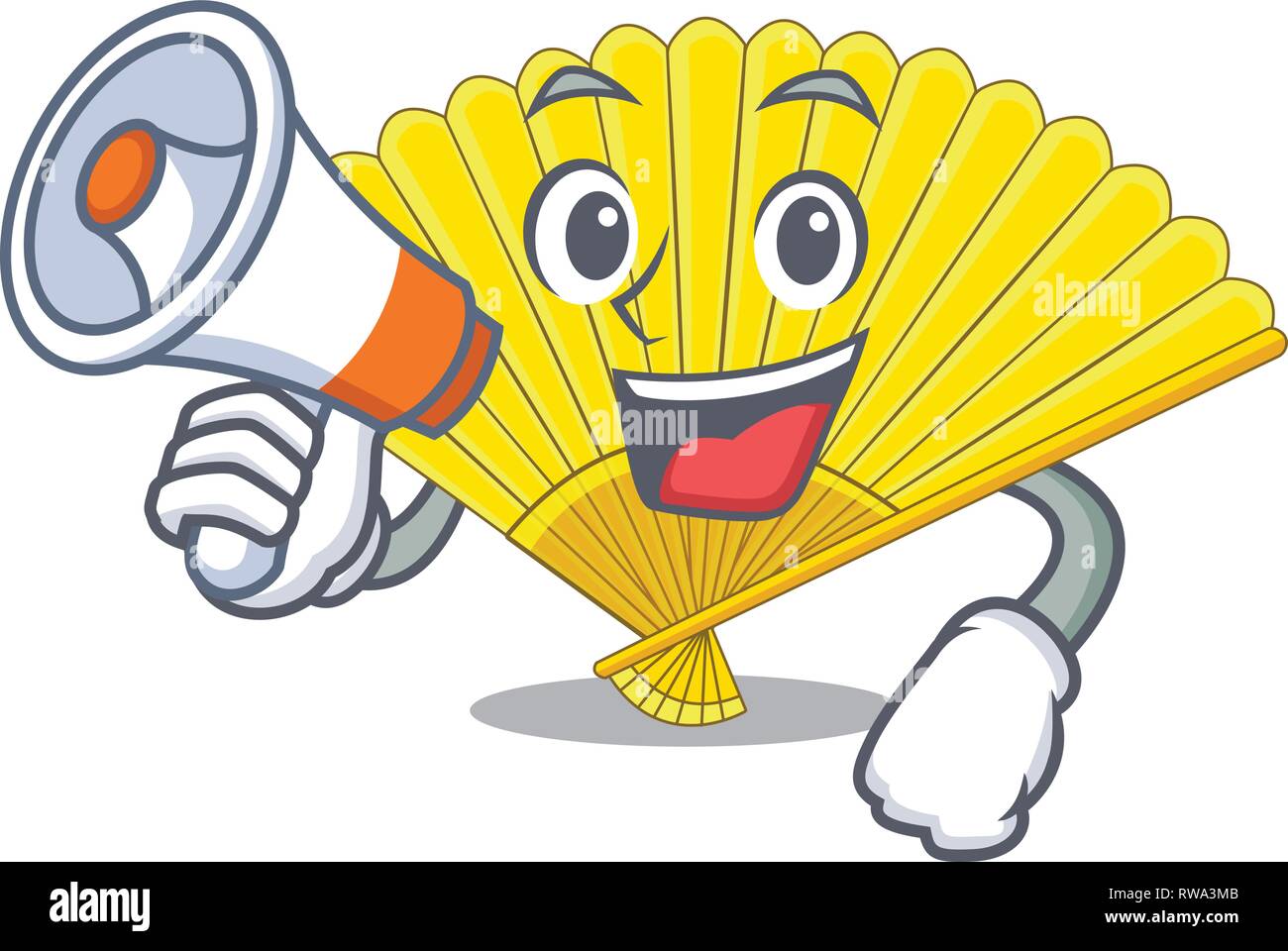 With megaphone folding cartoon fan in the bag Stock Vector Image & Art ...