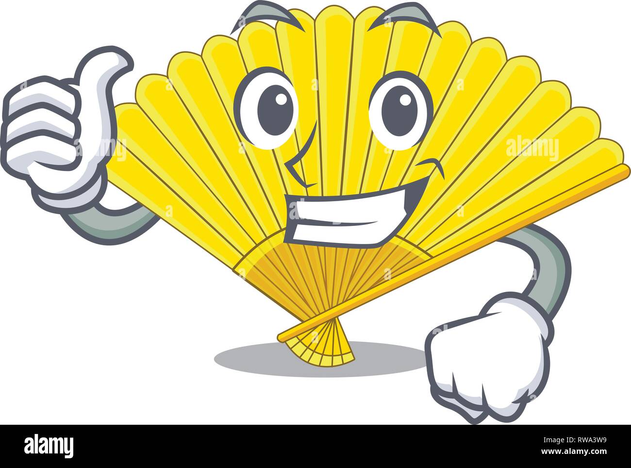 Thumbs up souvenir folding fan in character shape Stock Vector Image ...