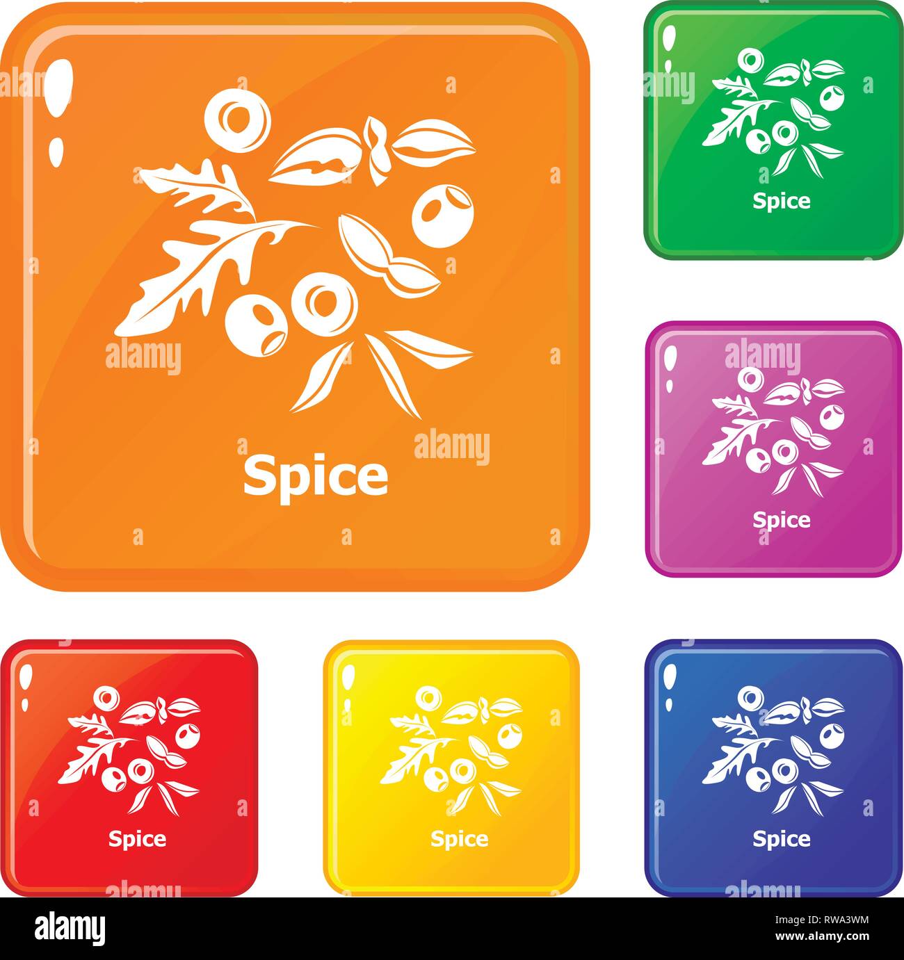 Spice icons set vector color Stock Vector Image & Art - Alamy