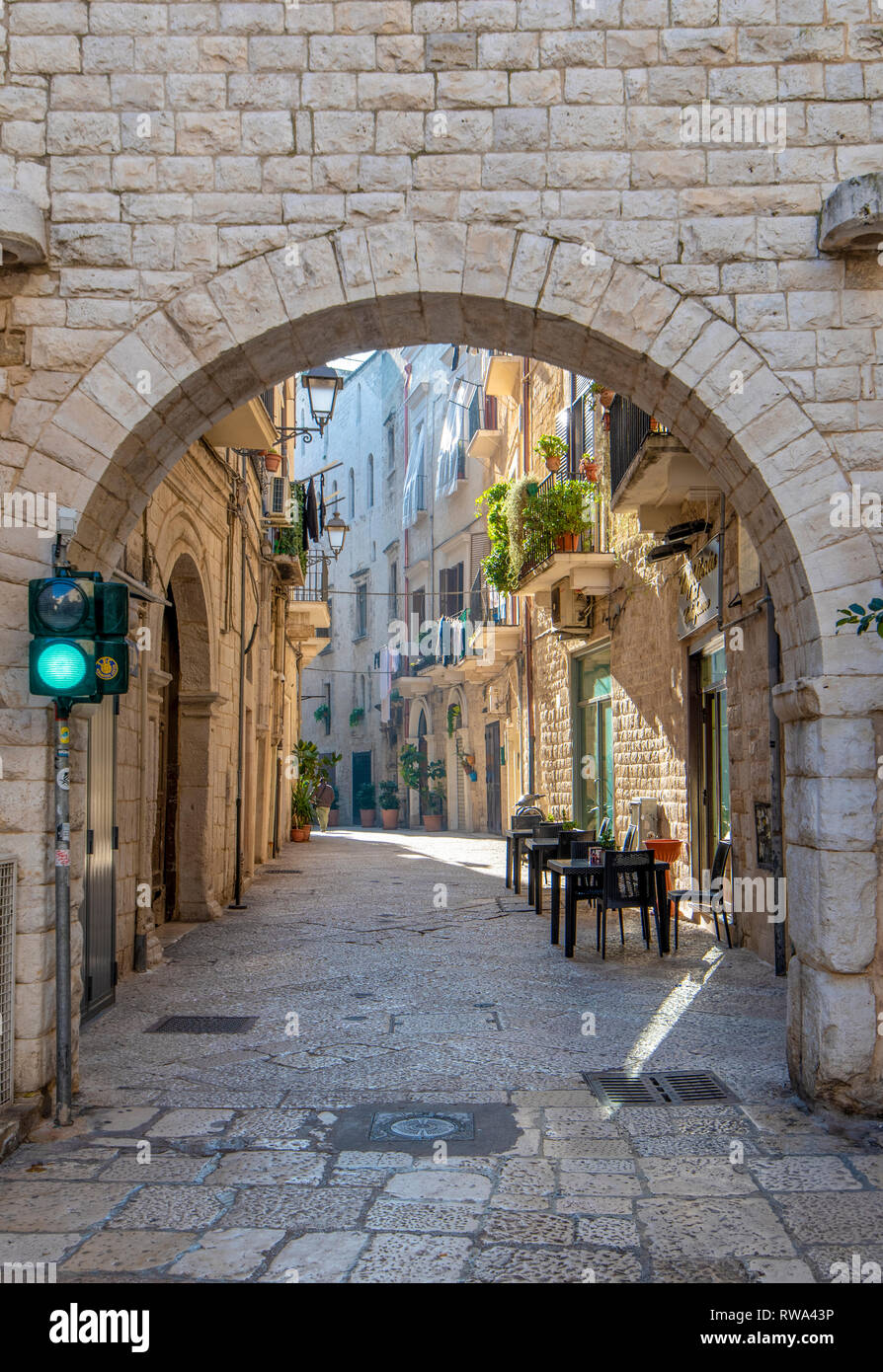 Bari, Puglia, Italy - View of colorful street in Bari, Apulia. Italian ...