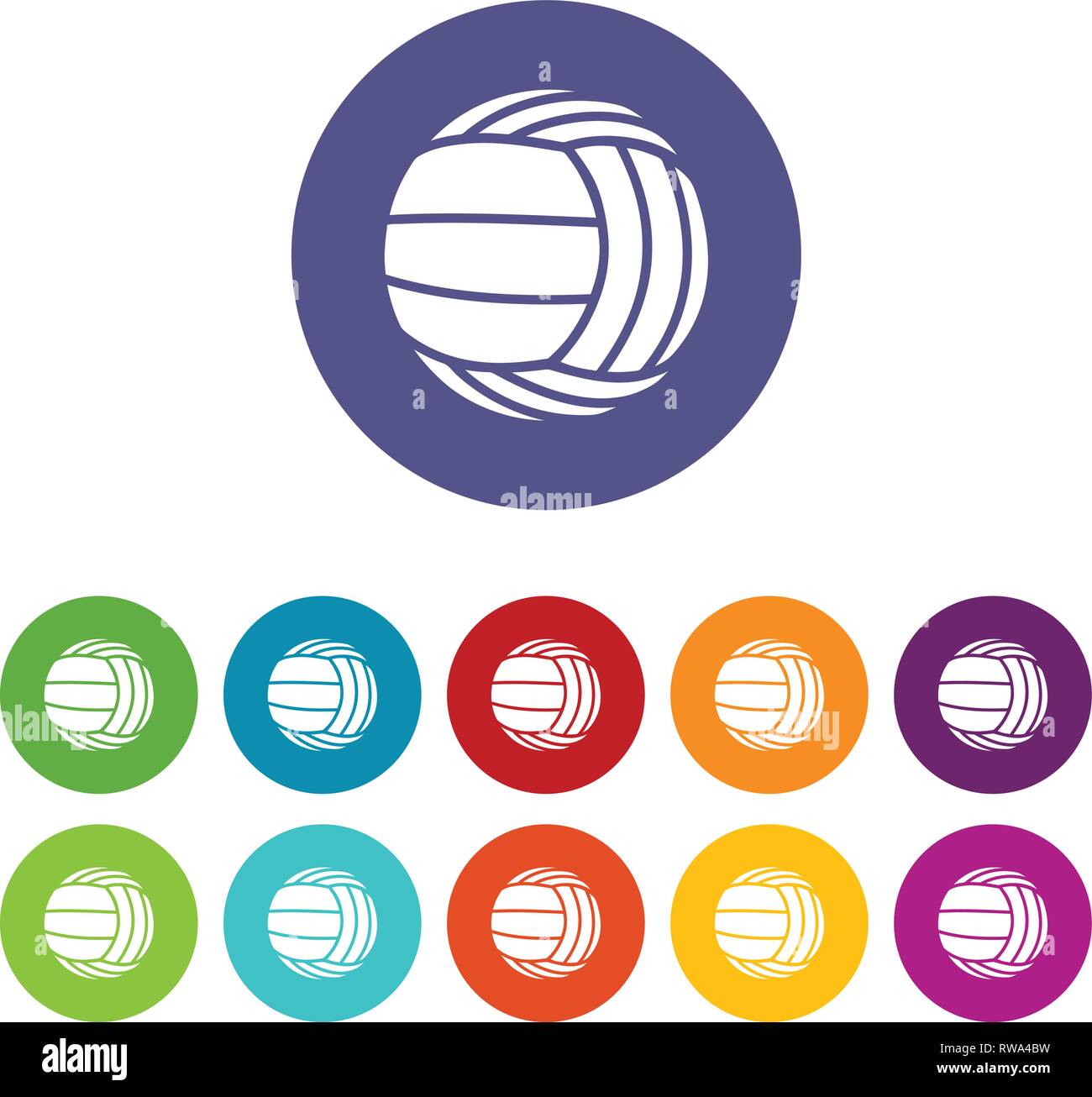 Modern volleyball icons set vector color Stock Vector Image & Art - Alamy