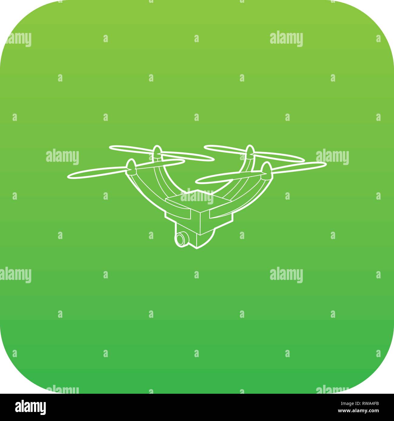 Drone with camera icon green vector Stock Vector Image & Art - Alamy