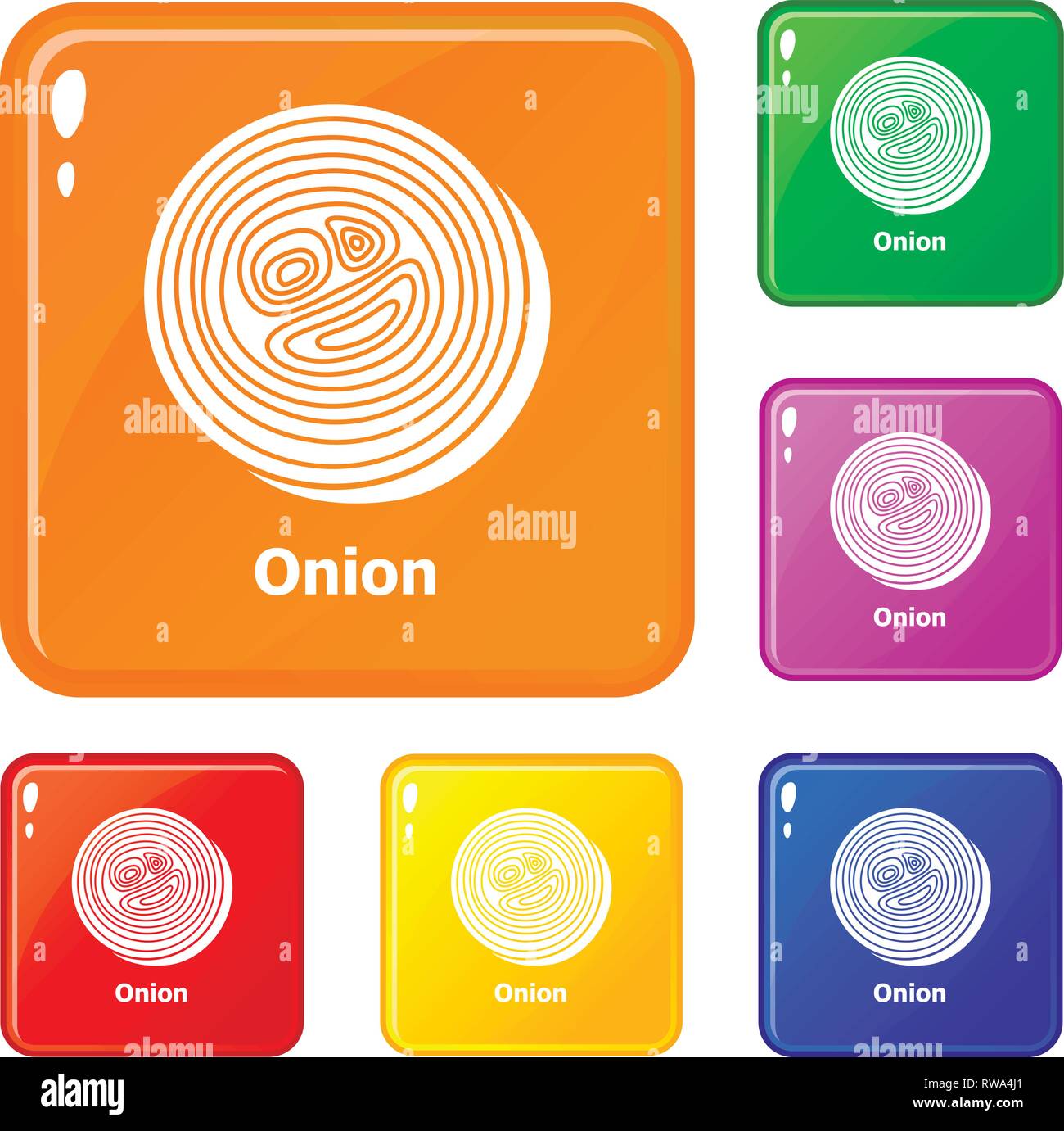Onion icons set vector color Stock Vector Image & Art - Alamy