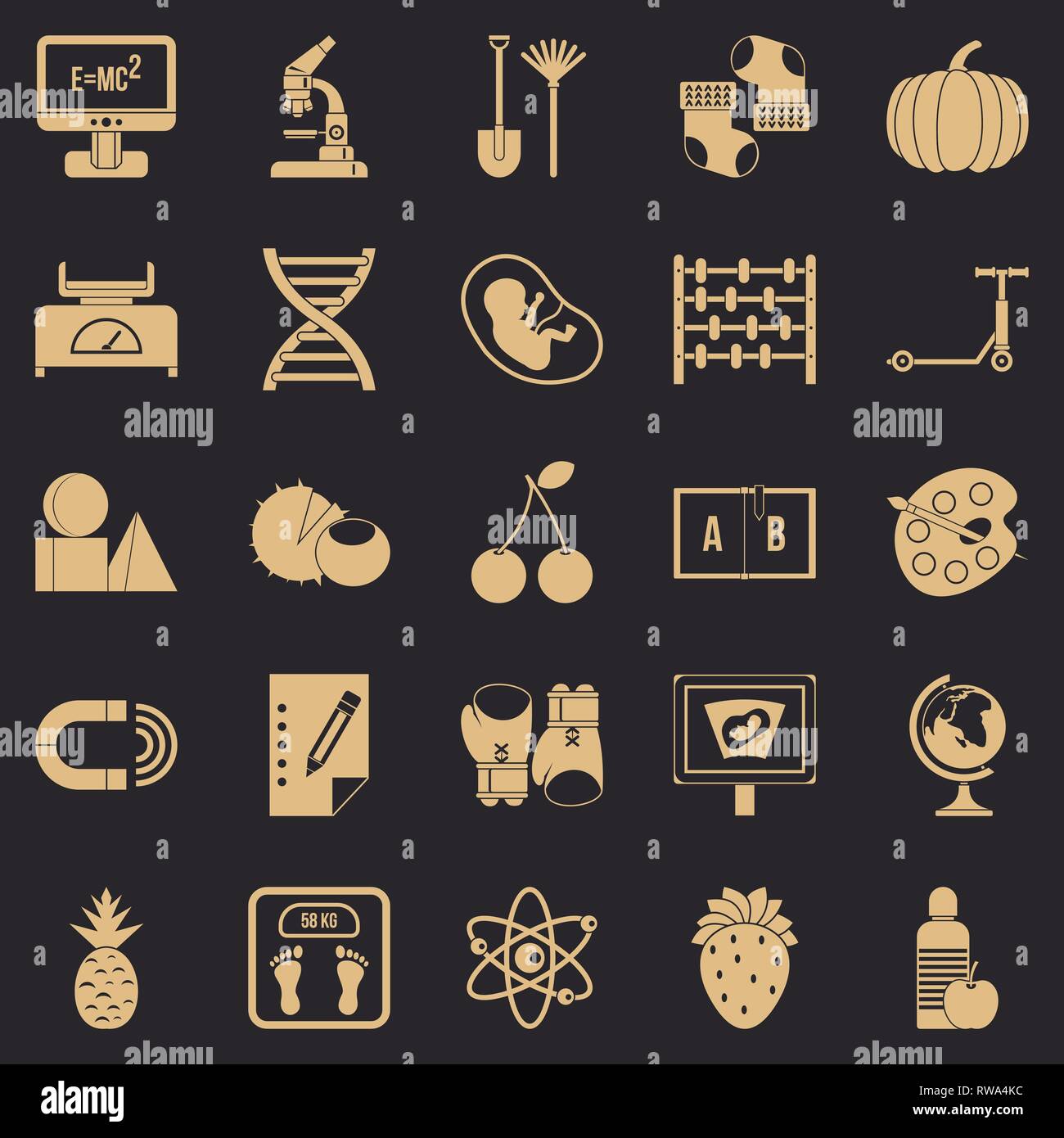 Scientific approach icons set, simple style Stock Vector Image & Art ...