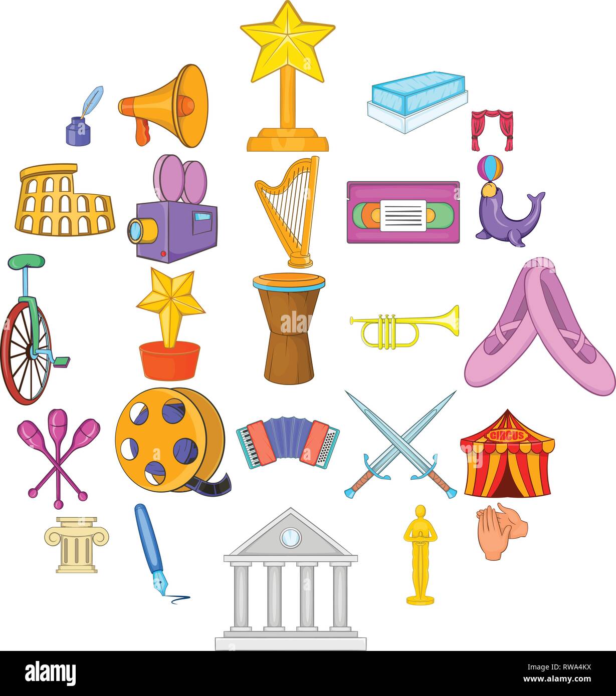 Liberal arts icons set, cartoon style Stock Vector Image & Art - Alamy