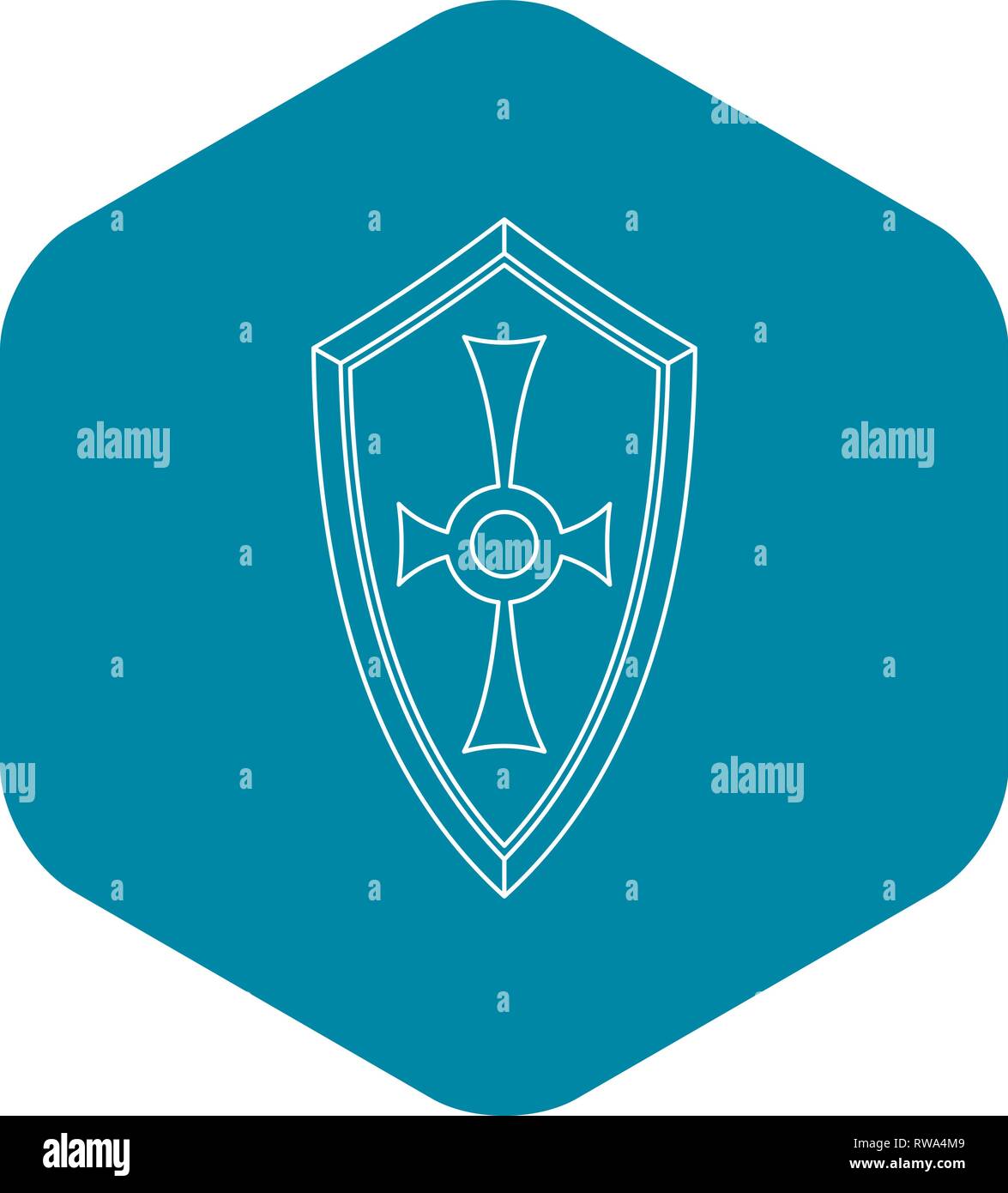 Shield icon, outline style Stock Vector Image & Art - Alamy