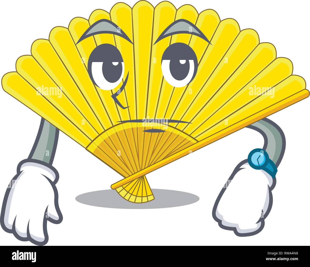 Waiting folding fan isolated with the cartoon Stock Vector Image & Art ...