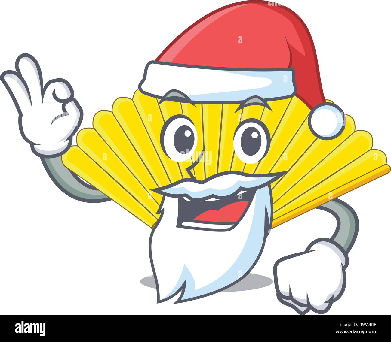 Santa folding fan isolated with the cartoon Stock Vector Image & Art ...