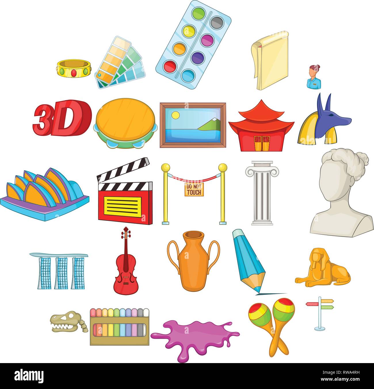 Arts icons set, cartoon style Stock Vector Image & Art - Alamy