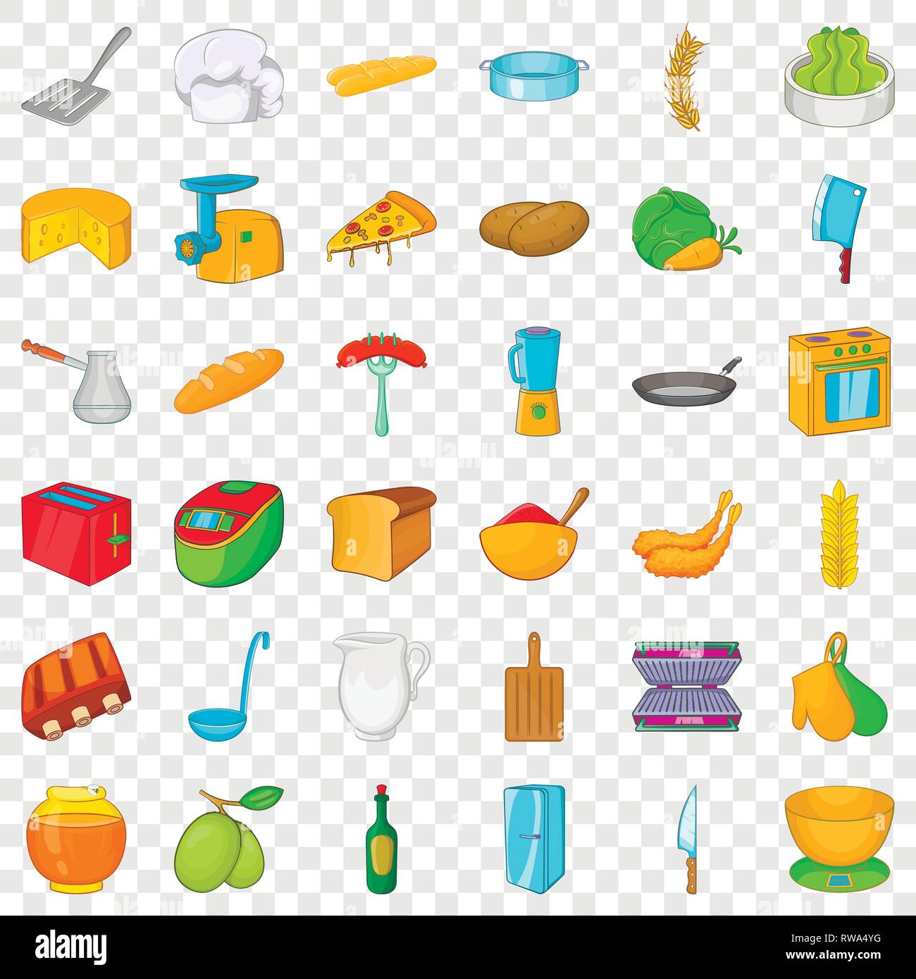 Bakery cooking icons set, cartoon style Stock Vector Image & Art - Alamy