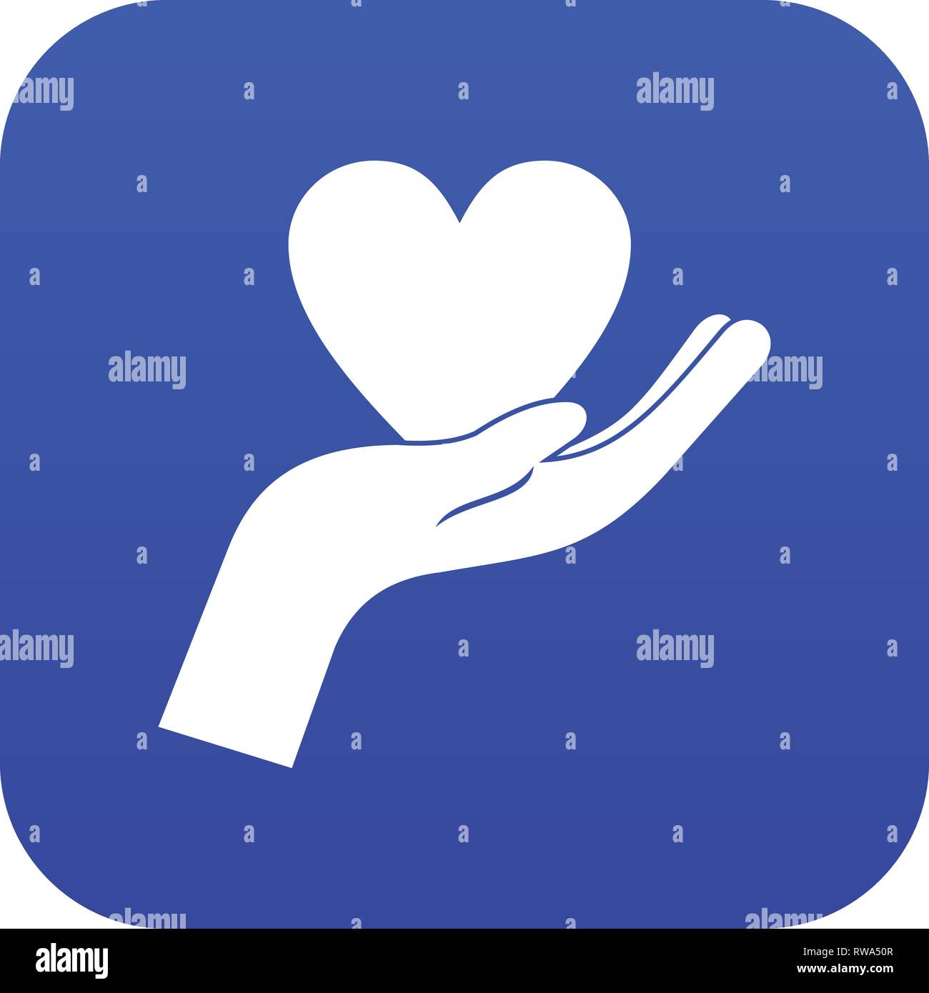 Hand holding heart icon digital blue Stock Vector Image & Art - Alamy