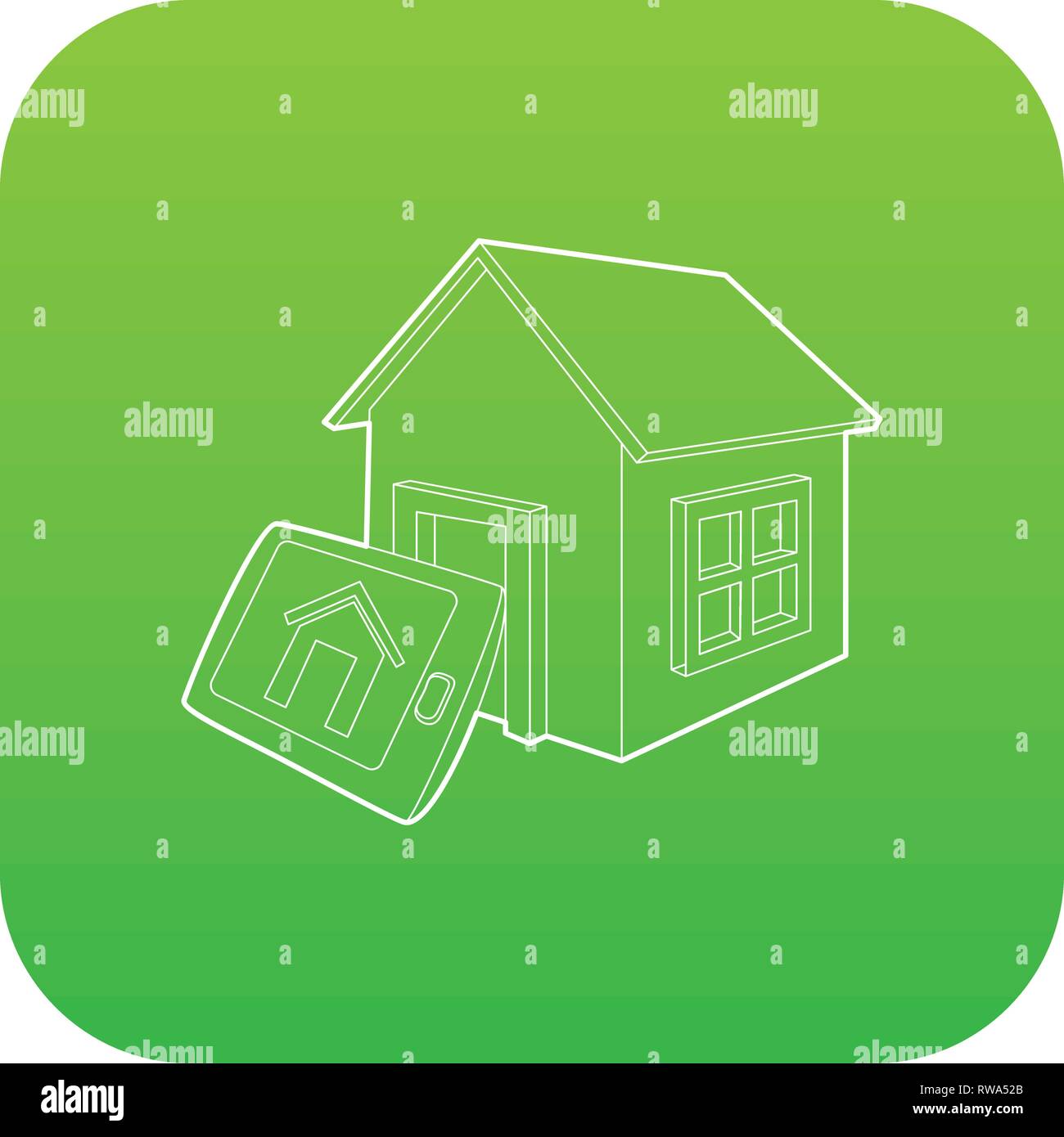 Smart home icon green vector Stock Vector Image & Art - Alamy