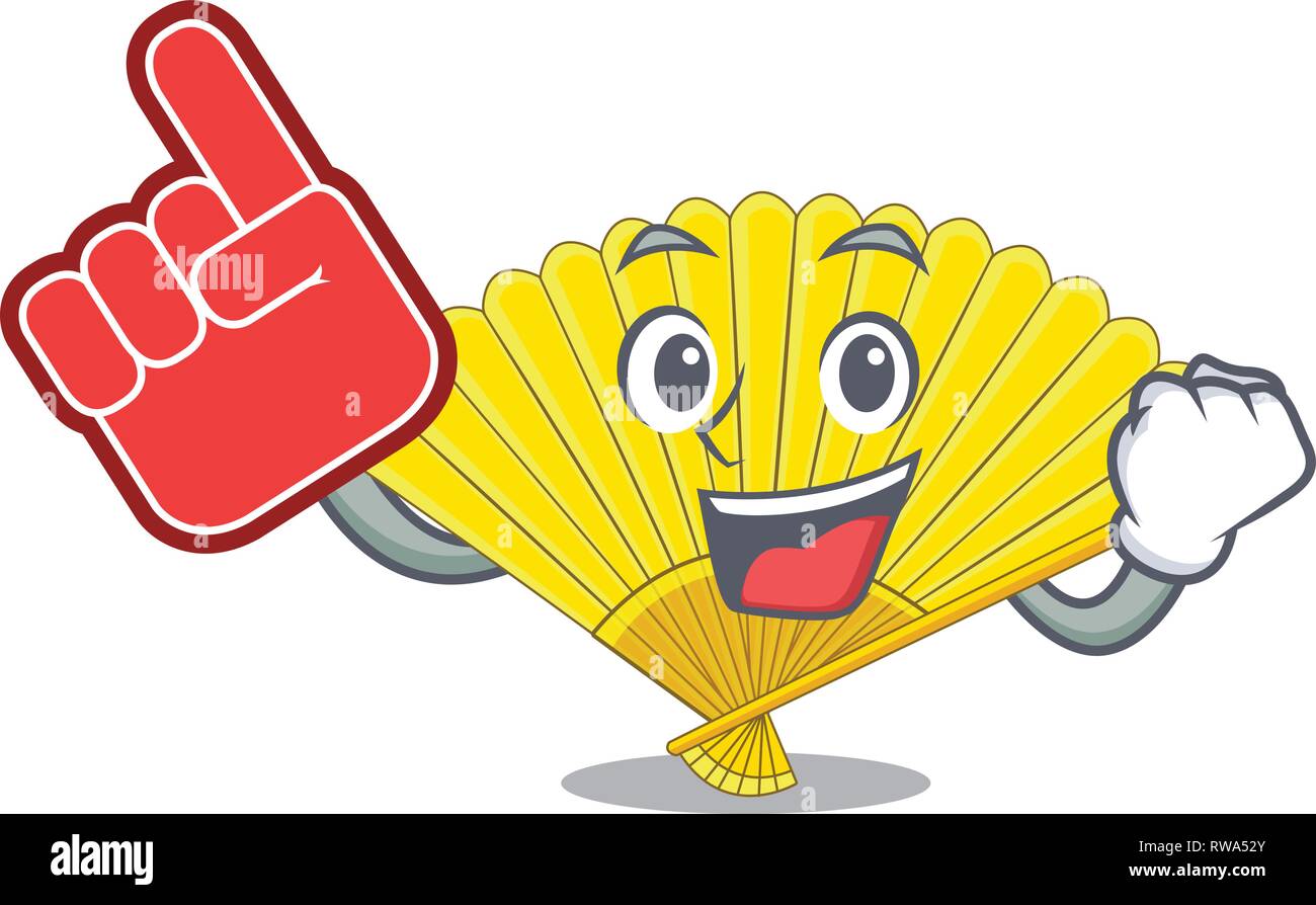 Foam finger folding fan isolated with the cartoon Stock Vector Image ...