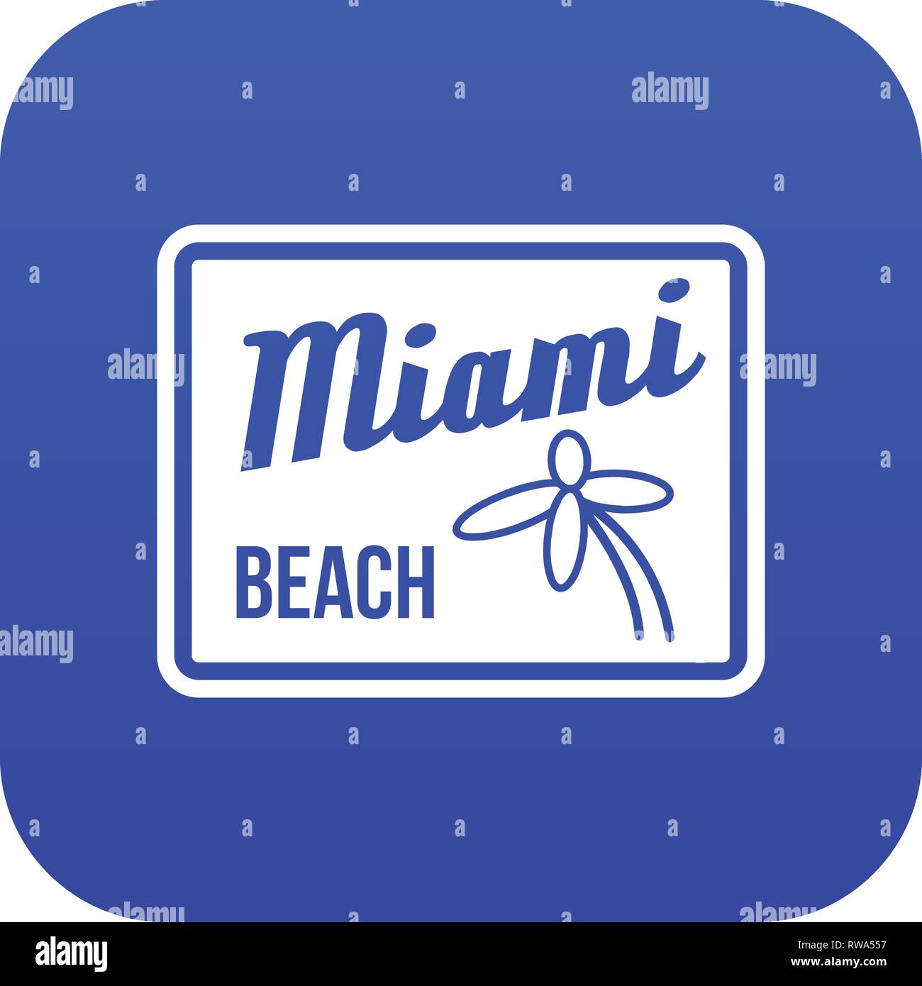 Miami beach icon digital blue Stock Vector Image & Art - Alamy