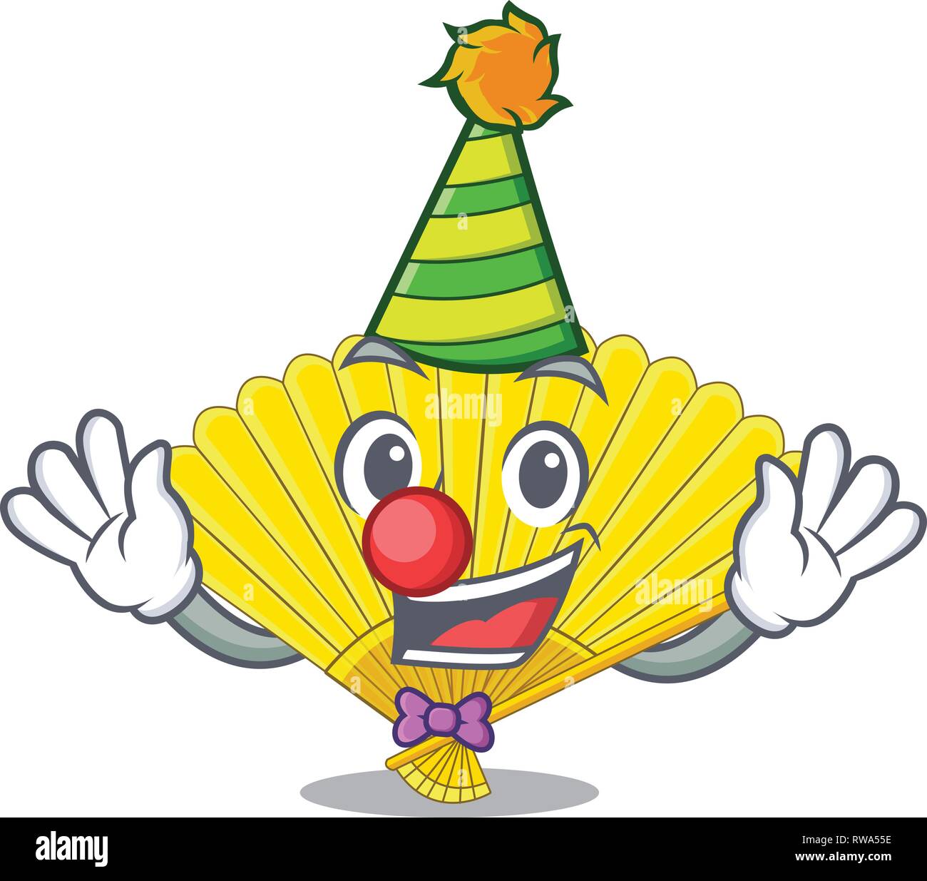 Clown folding fan isolated with the cartoon Stock Vector Image & Art ...