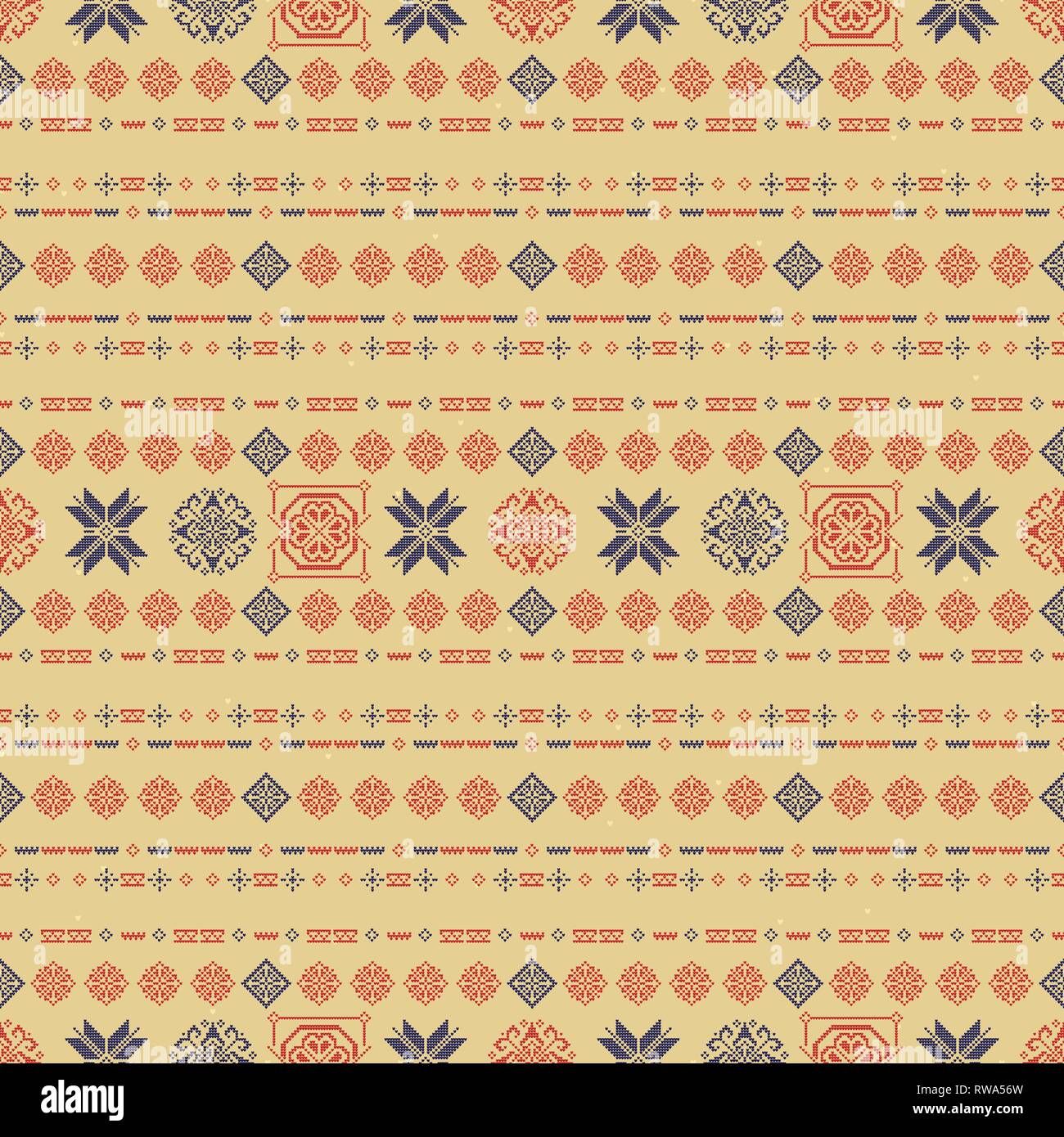 Traditional Norway Style Seamless Knitting Pattern. Abstract ethnic ...