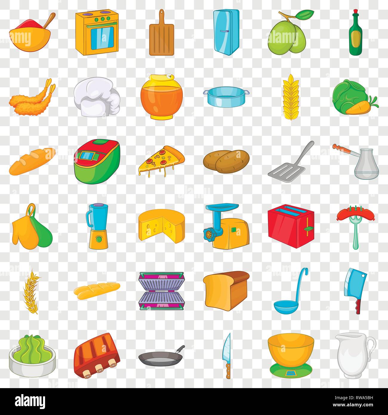 Kitchen icons set, cartoon style Stock Vector Image & Art - Alamy
