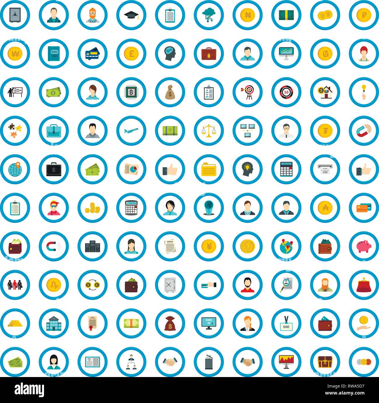 100 corporation icons set, flat style Stock Vector Image & Art - Alamy