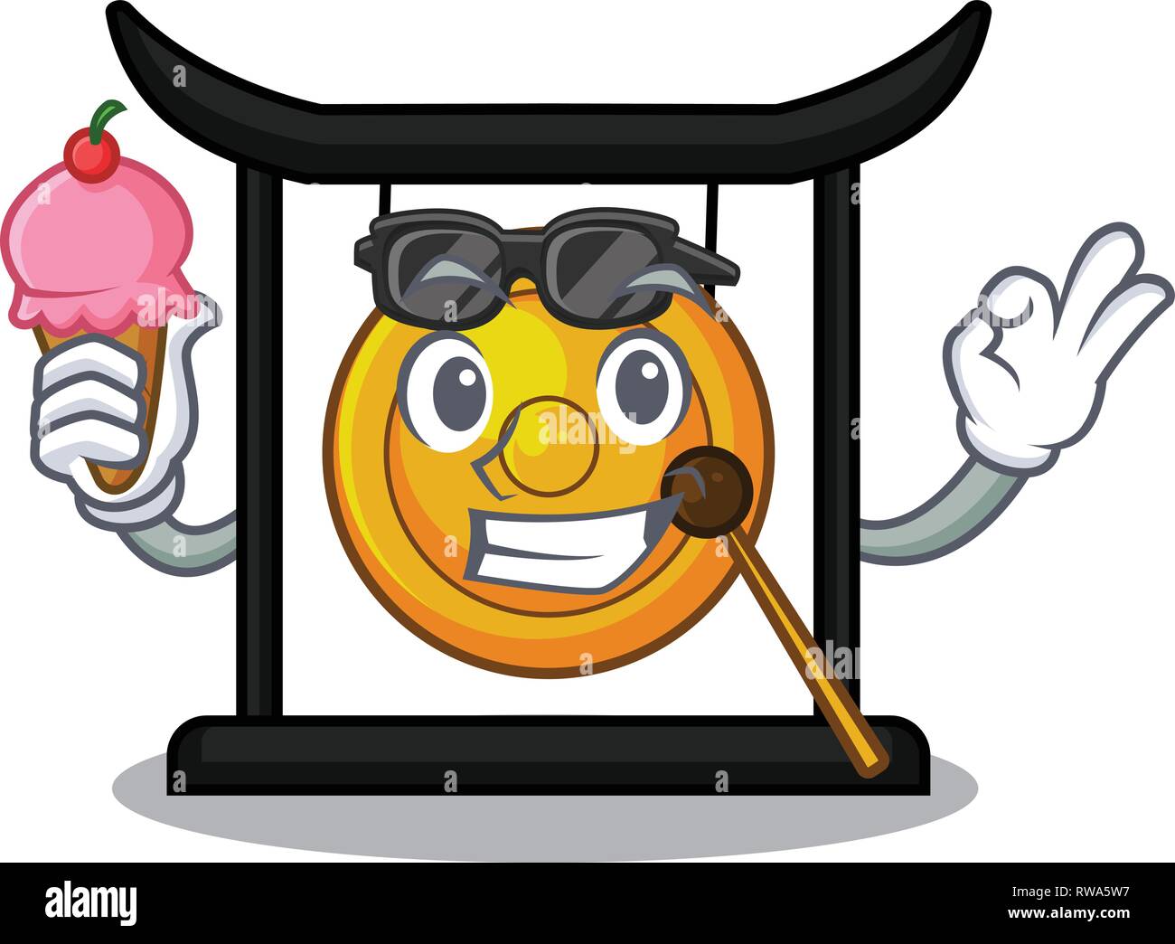 With ice cream golden gong in the cartoon room Stock Vector Image & Art ...