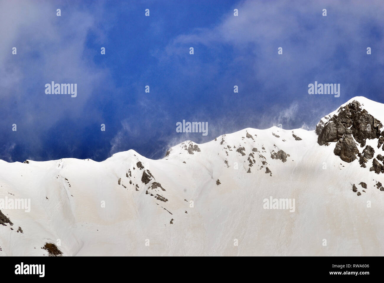 Plockenpass, Austria. The valley of the Anger stream in winter. During ...
