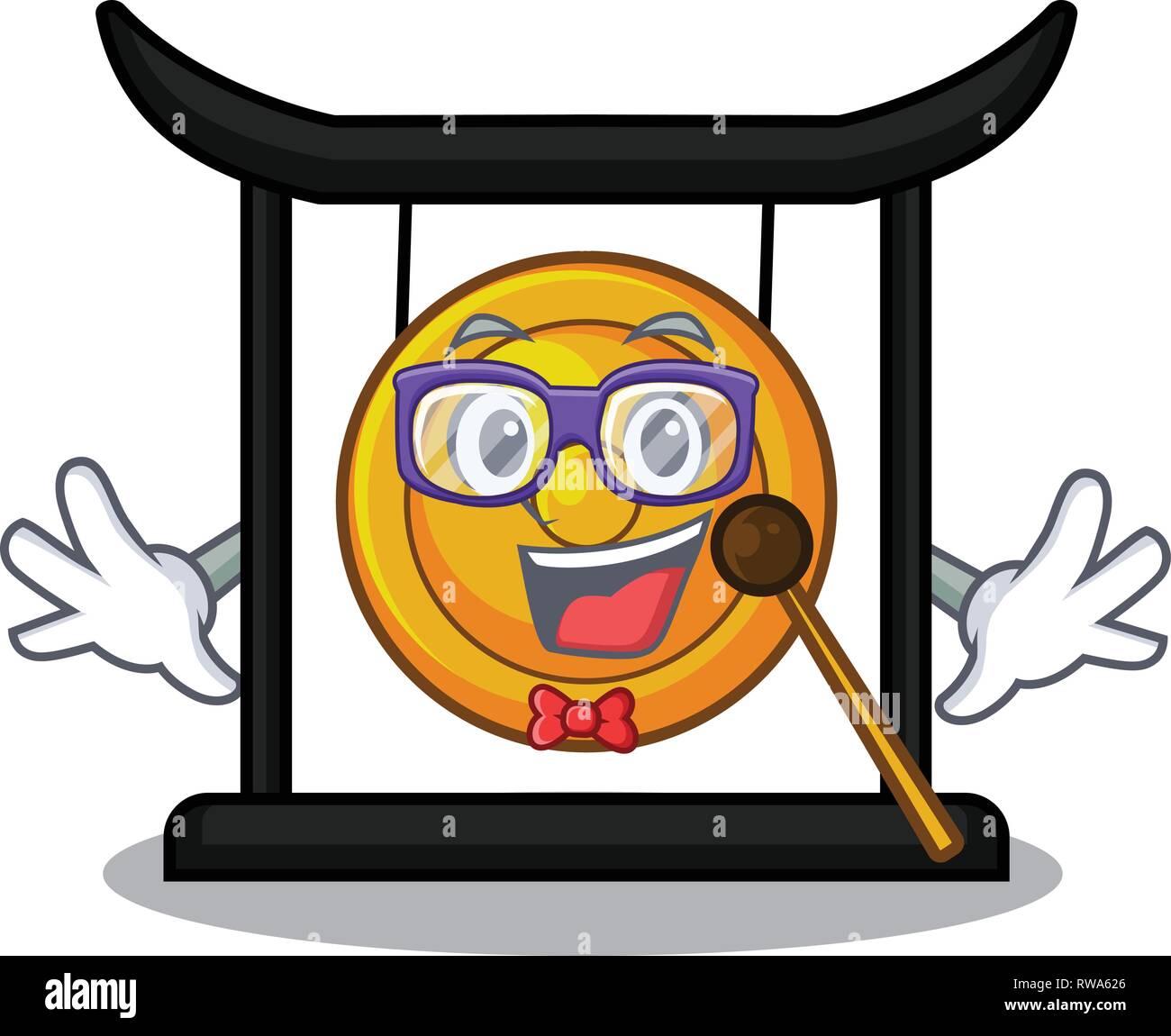 Geek golden gong in the cartoon room Stock Vector Image & Art - Alamy