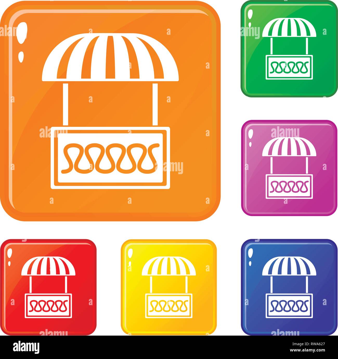 Commercial stall icons set vector color Stock Vector Image & Art - Alamy