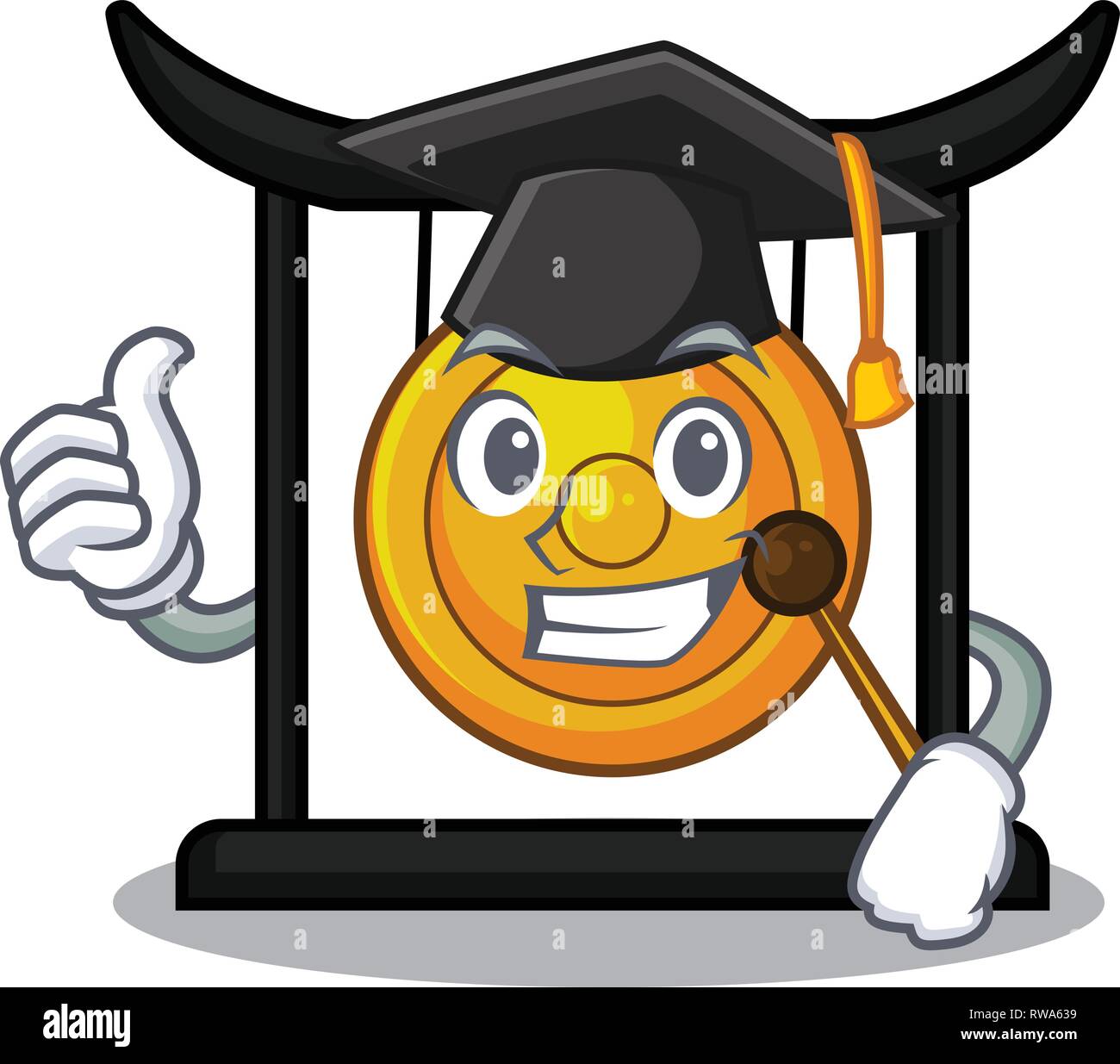 Graduation golden gong in the cartoon room Stock Vector Image & Art - Alamy