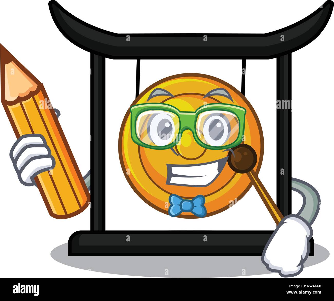 Student golden gong in the cartoon room Stock Vector Image & Art - Alamy