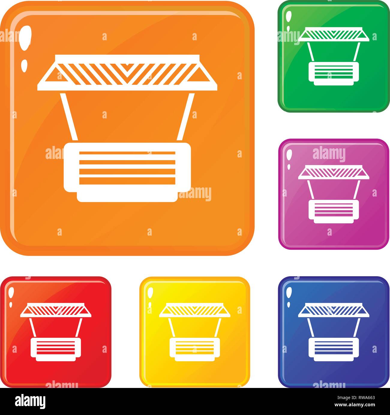 Modern stall icons set vector color Stock Vector Image & Art - Alamy