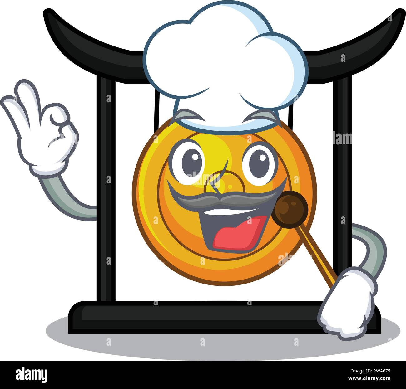 Chef golden gong in the cartoon room Stock Vector Image & Art - Alamy