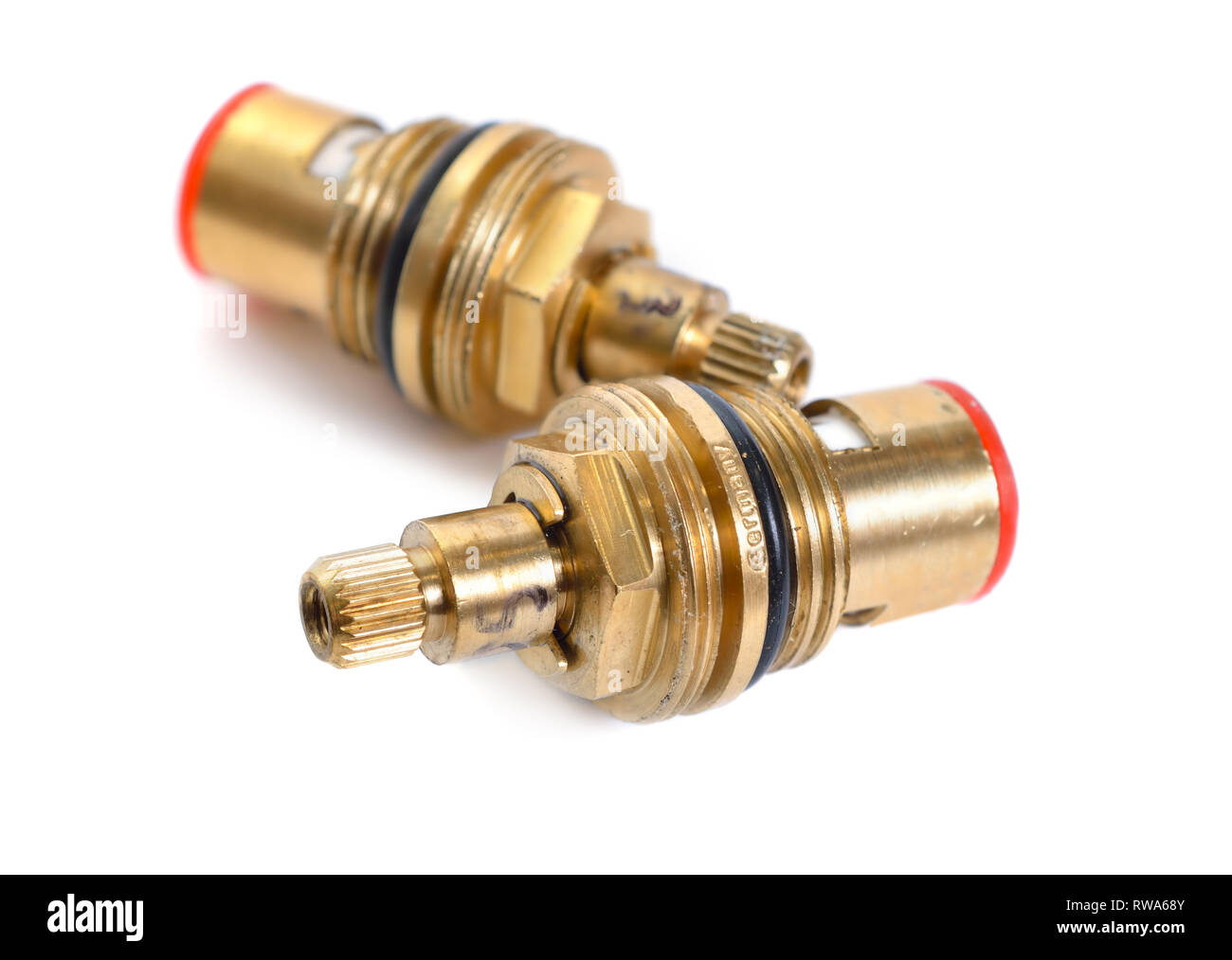 New faucet valve fragment isolated on white background Stock Photo - Alamy
