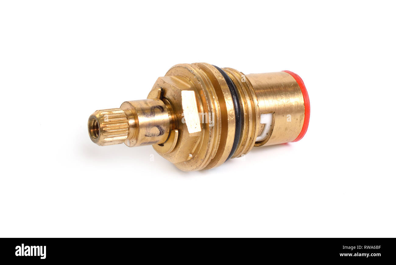 New faucet valve fragment isolated on white background Stock Photo - Alamy