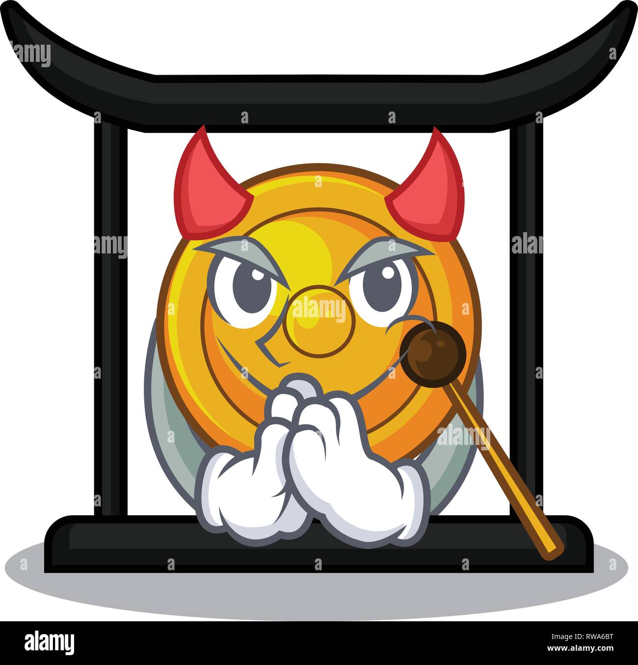 Devil golden gong isolated with the mascot Stock Vector Image & Art - Alamy