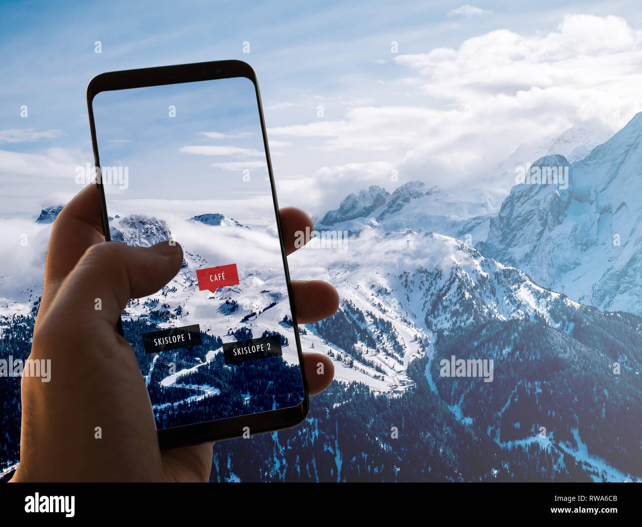 Augmented Reality (AR) information technology is displayed on a ...