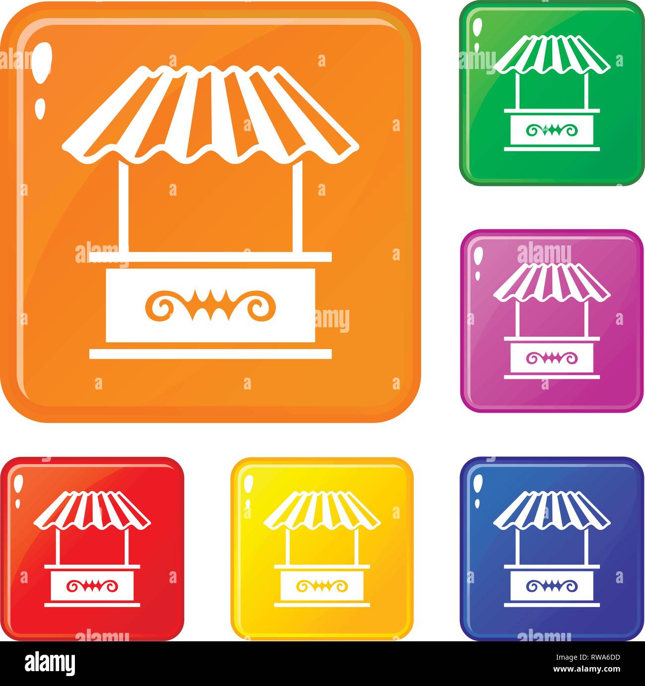 Roof stall icons set vector color Stock Vector Image & Art - Alamy