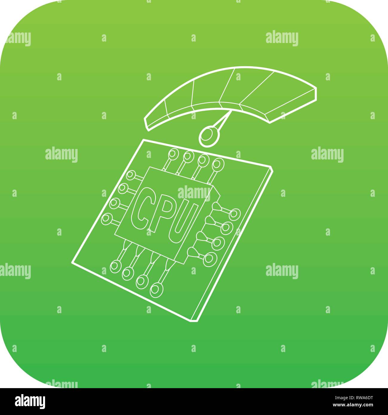 CPU and temperature gauge icon green vector Stock Vector Image & Art ...