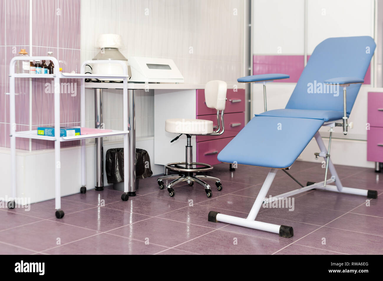 Modern and comfortable equipped hospital room. Treatment room with ...
