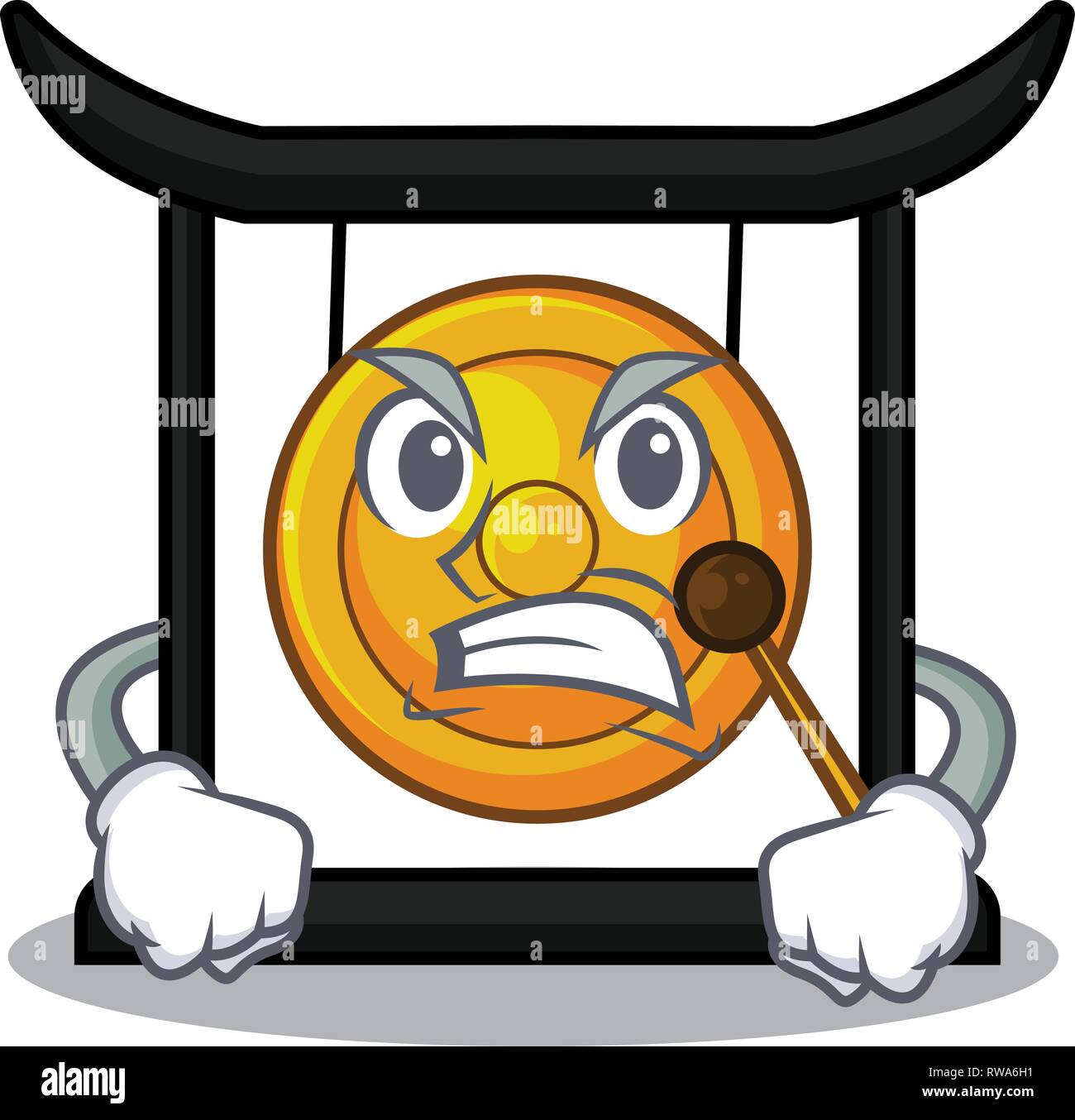 Angry golden gong isolated with the mascot Stock Vector Image & Art - Alamy