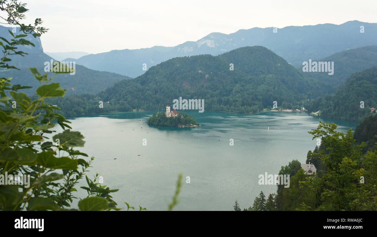 Panoramic view village bled on hi-res stock photography and images - Alamy