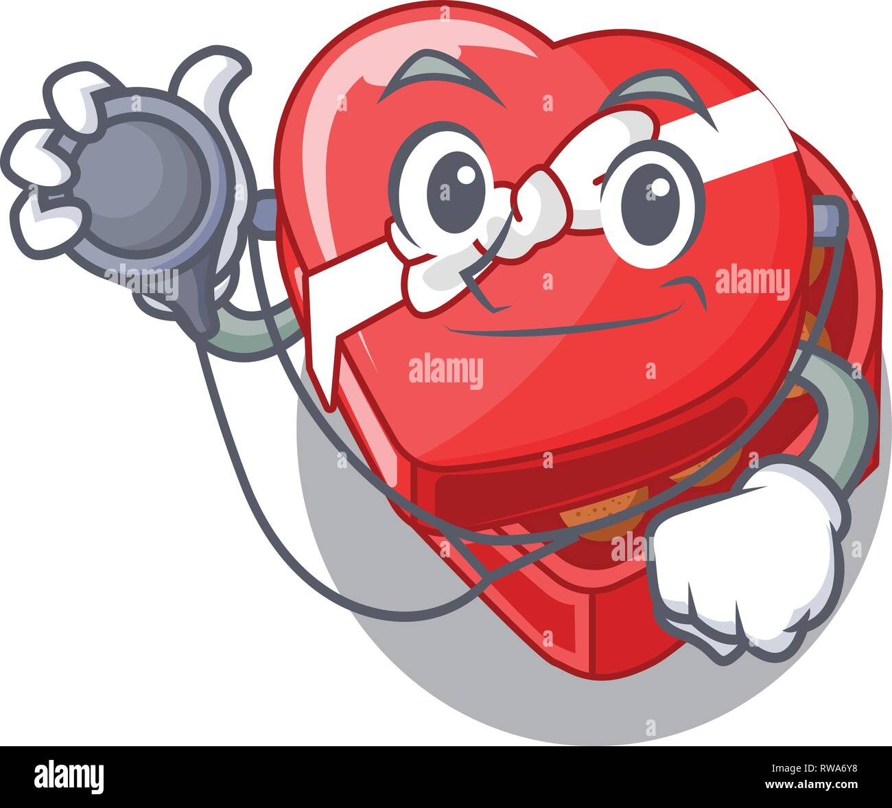 Doctor chocolate box heart above cartoon table Stock Vector Image & Art ...