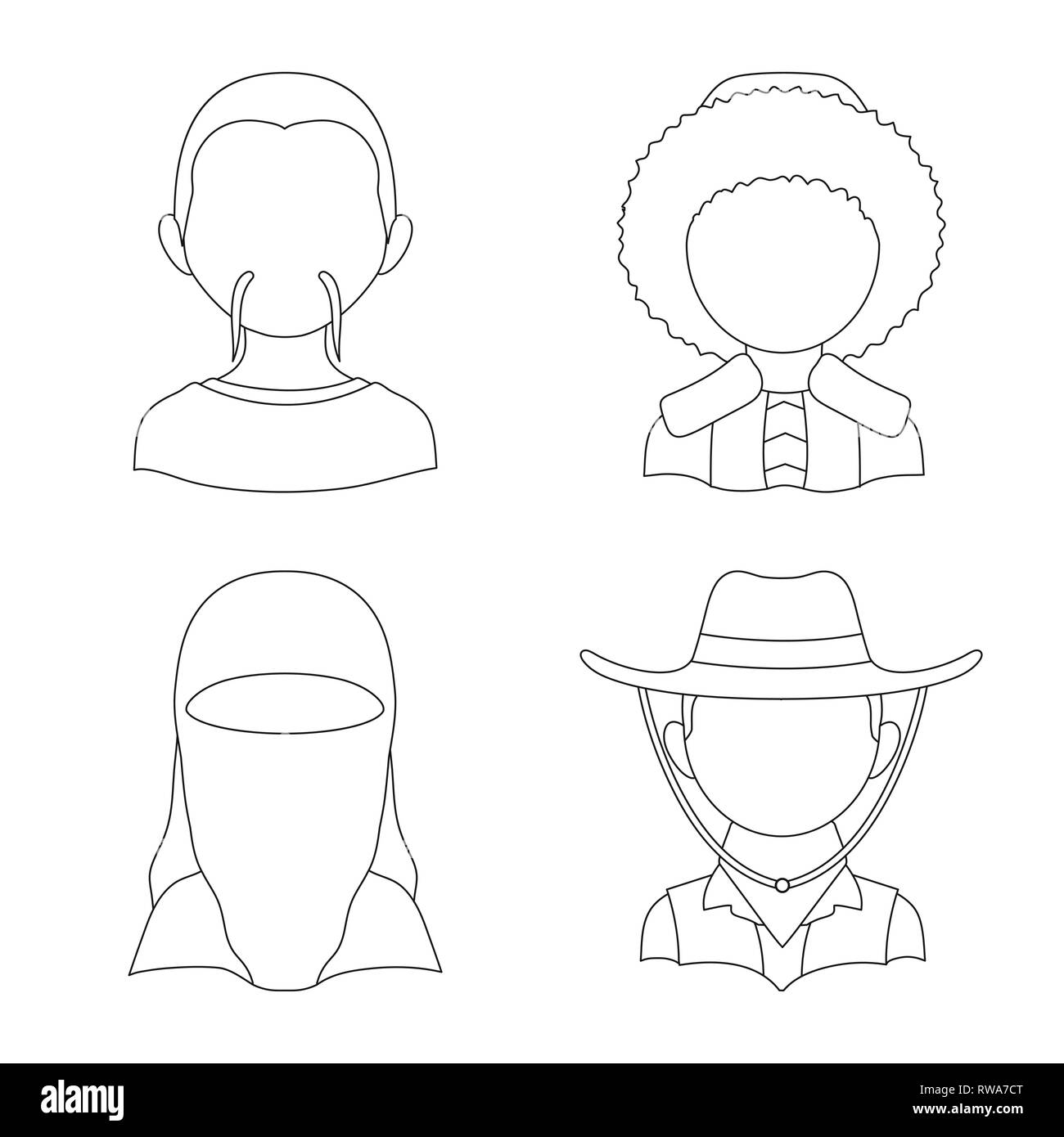 Vector illustration of imitator and resident sign. Collection of ...