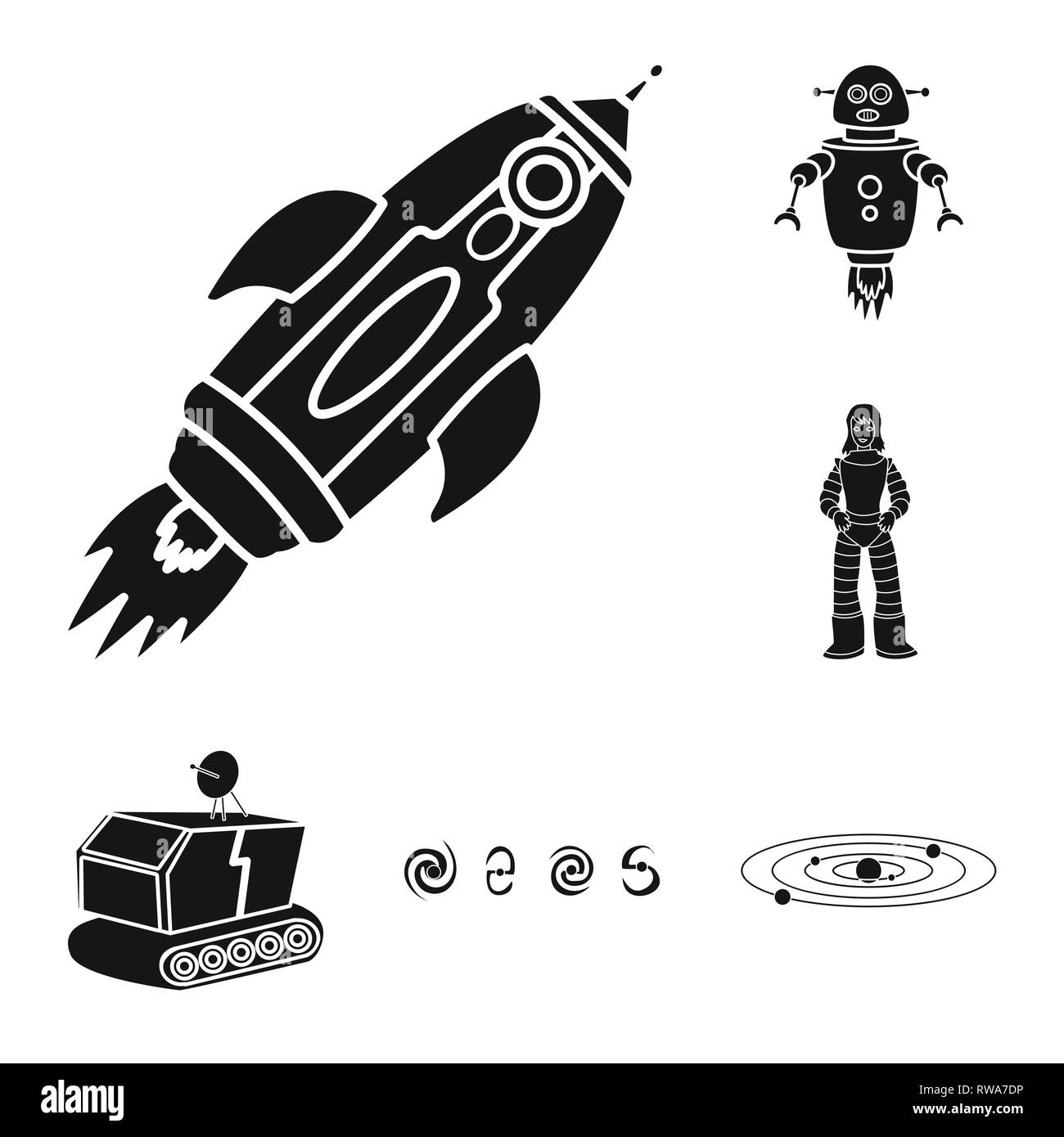 Interstellar spaceship vector vectors Black and White Stock Photos ...