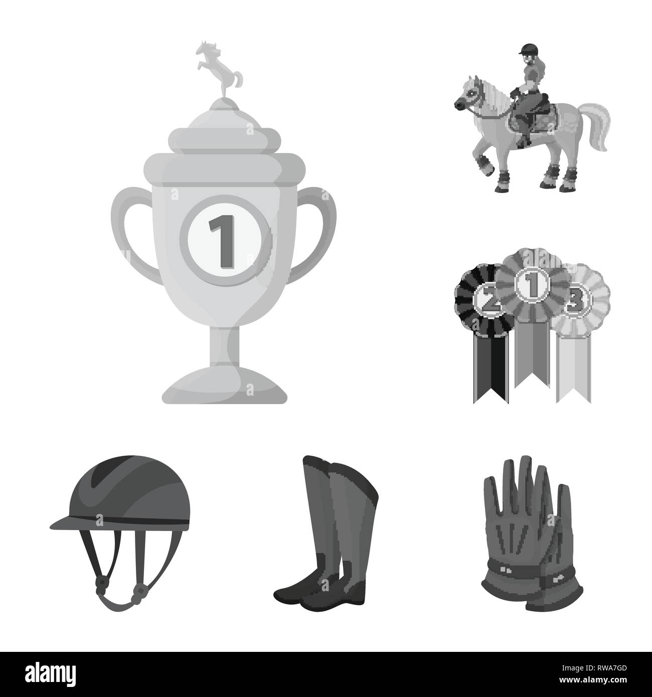 Vector illustration of race and horse logo. Collection of race and ...