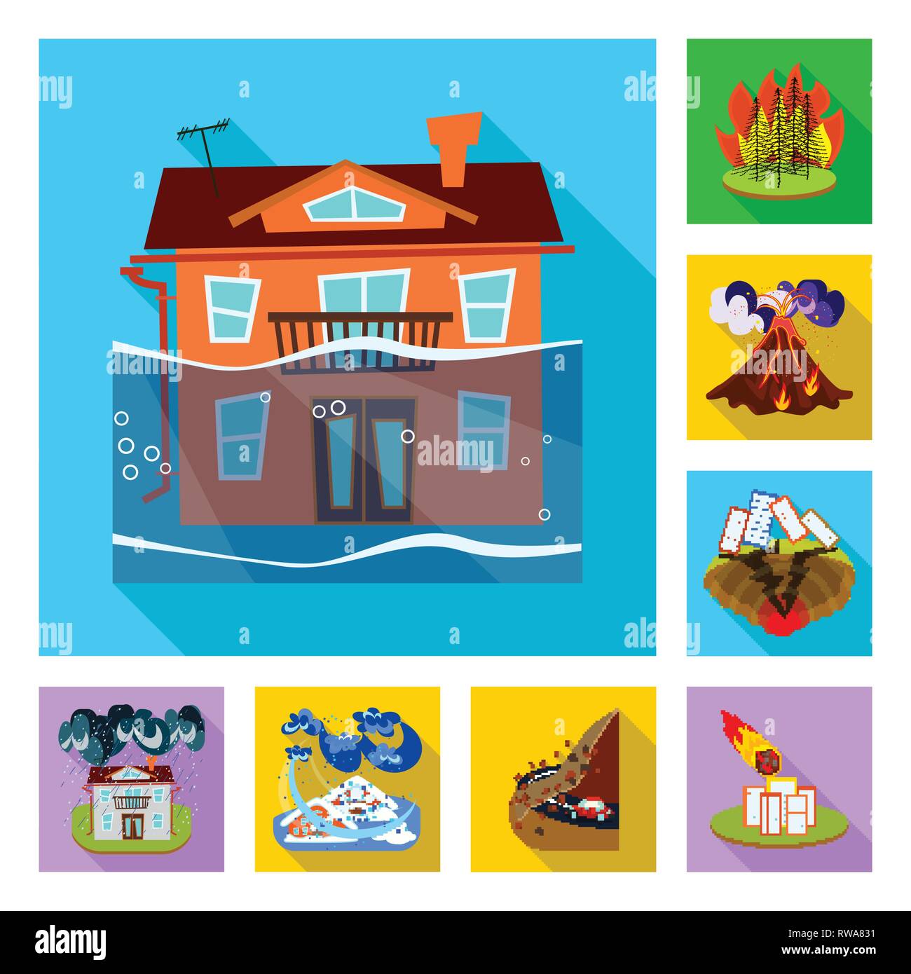 Isolated object of collapse and environment logo. Set of collapse and ...