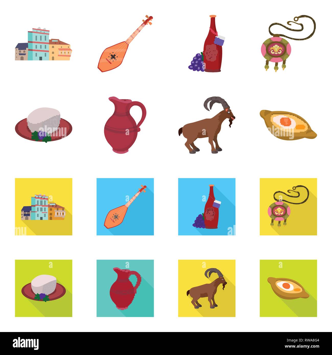 Vector illustration of culture and sightseeing sign. Collection of ...