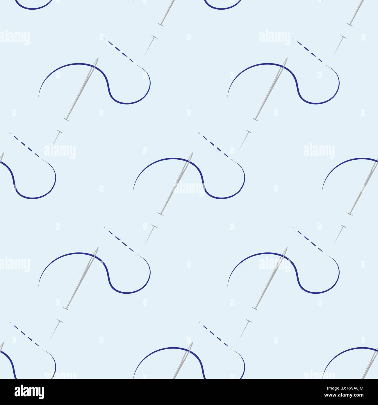 sewing items. needle and thread stitches seamless pattern 10 eps Stock ...