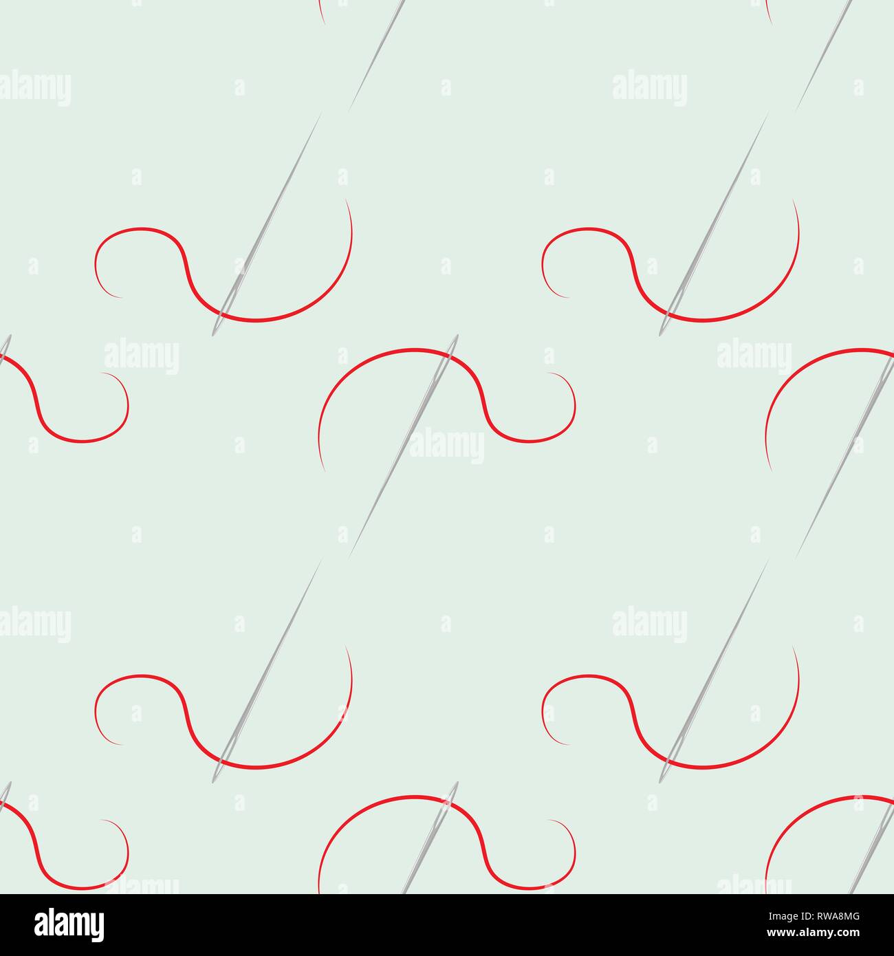 abstract needle with red thread a seamless pattern 10 eps Stock Vector ...