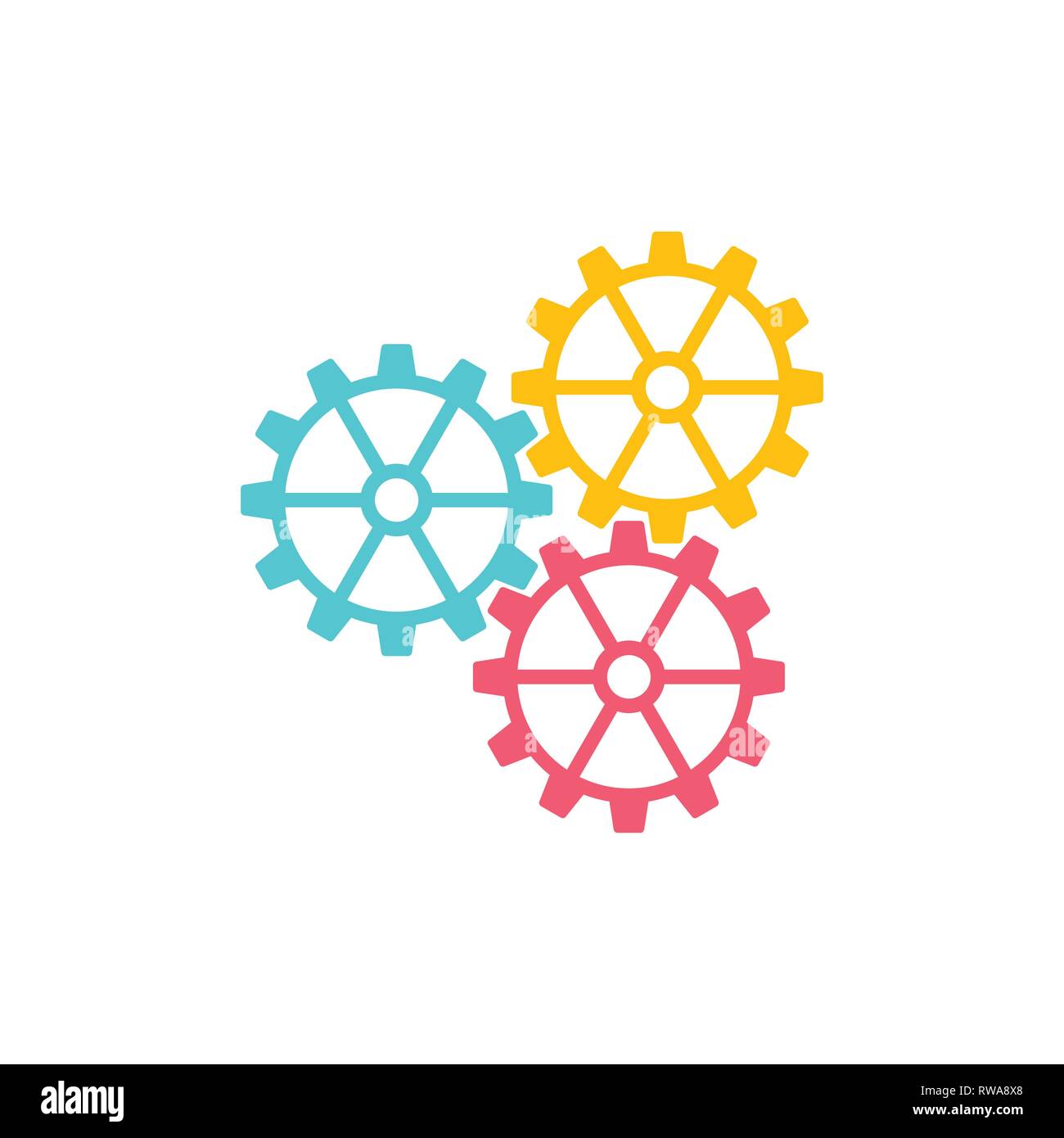 circle colorful cog wheel system symbol vector Stock Vector Image & Art ...