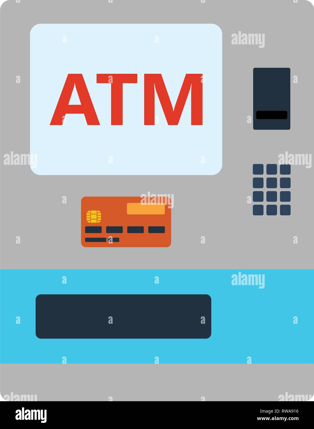 ATM icon. Flat color design. Vector illustration Stock Vector Image ...
