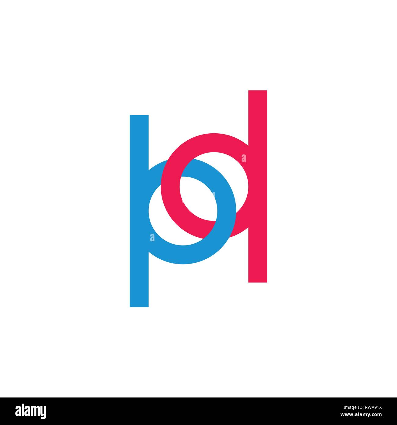 abstract letter hd linked logo vector Stock Vector Image & Art - Alamy